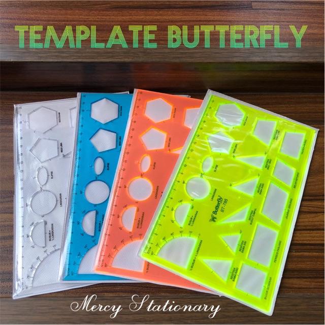 Jual Penggaris Template Butterfly Mix - Penggaris Sablon - Mathematic ...