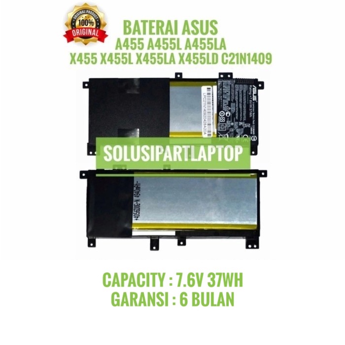 Jual Baterai Asus A455 A455L X455L A555L X555L Series C21N1409 ORI ...