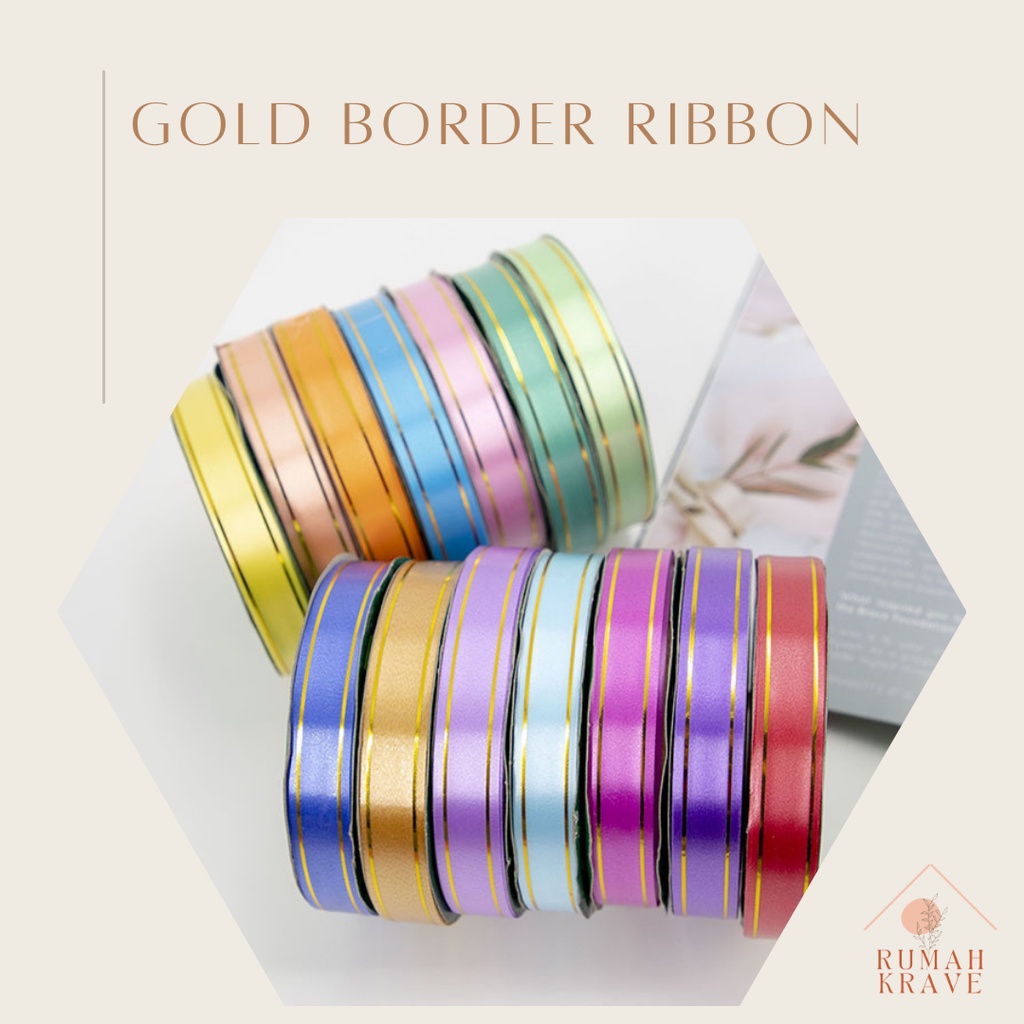 Jual RUMAH KRAVE - Pita Satin List Lis Emas Gold Border Ribbon 1,8cm ...