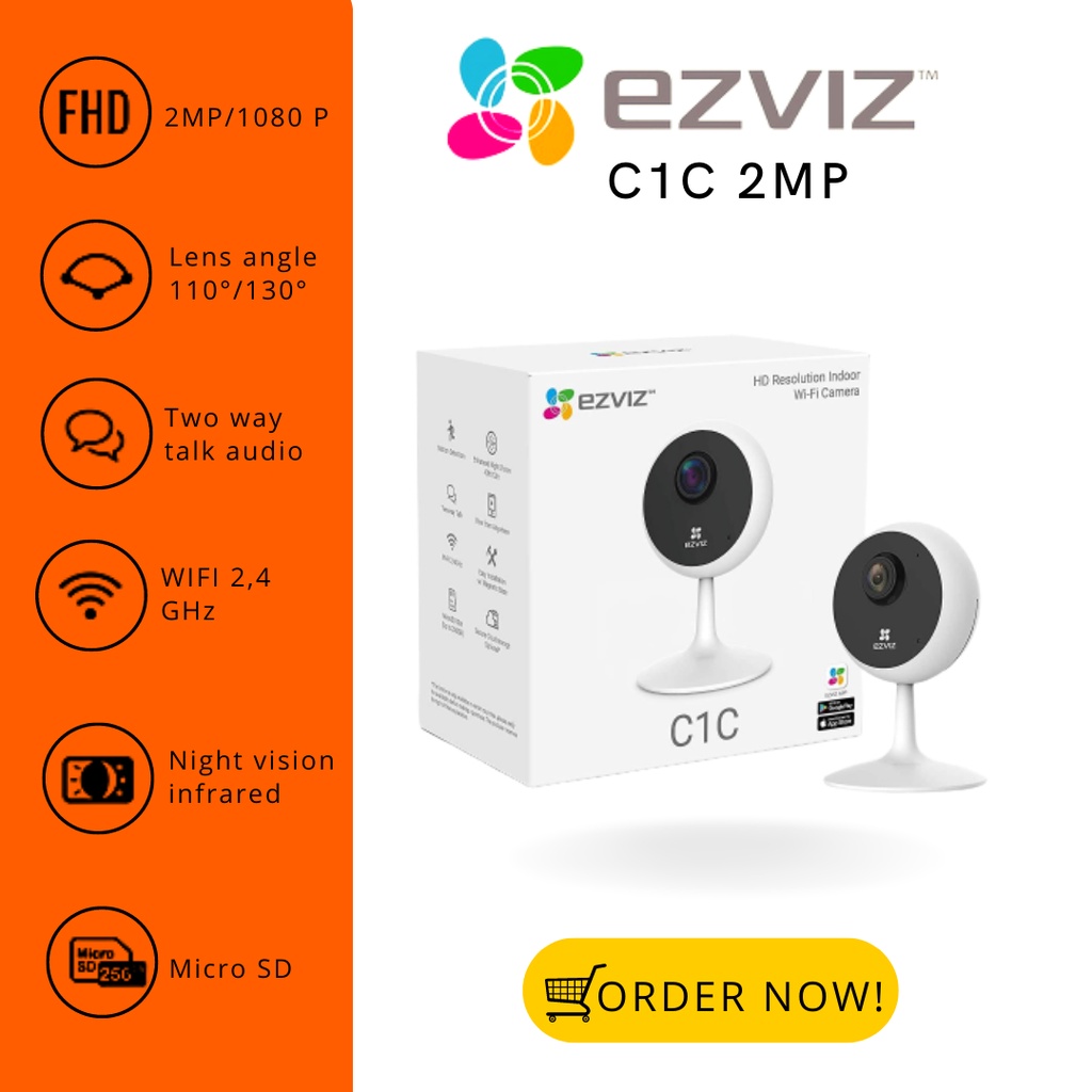 Jual CCTV Portable/Babycam EZVIZ C1C 2MP INDOOR FullHD | Shopee Indonesia