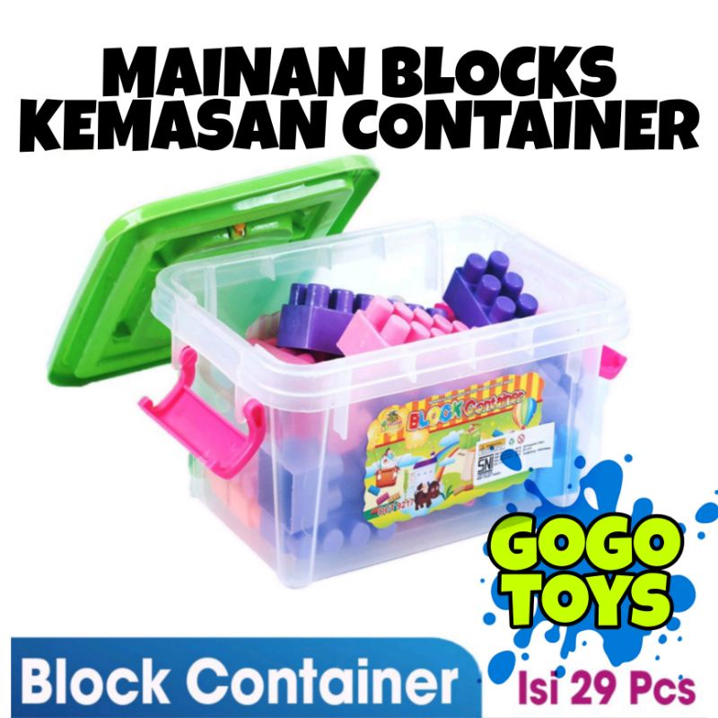 Jual MAINAN EDUKASI BALOK SUSUN BUILDING BLOCKS KEMASAN CONTAINER ISI ...