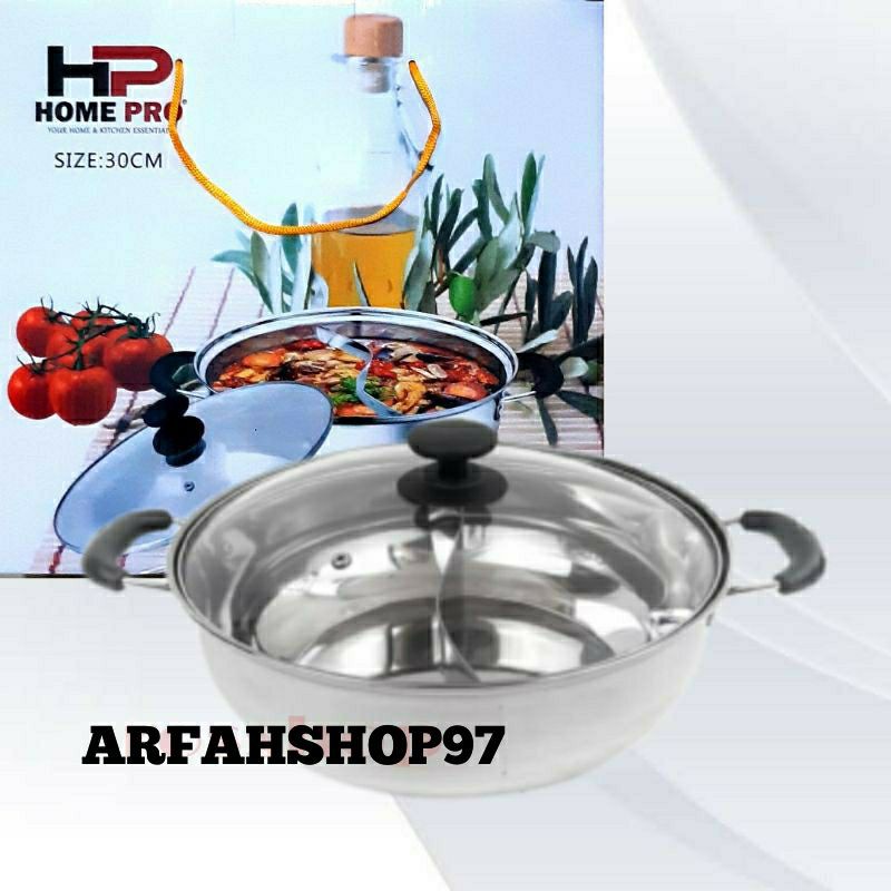 Jual ome Pro Panci Shabu Sekat 30cm /Panci Sekat Hot Pot stainless ...