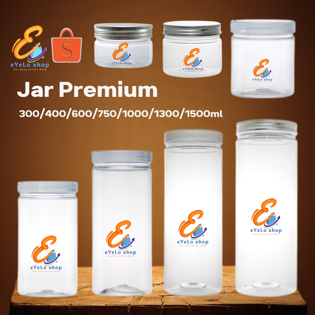 Jual Toples Plastik Bening Jar Premium Tutup Aluminium - ukuran 300 ...