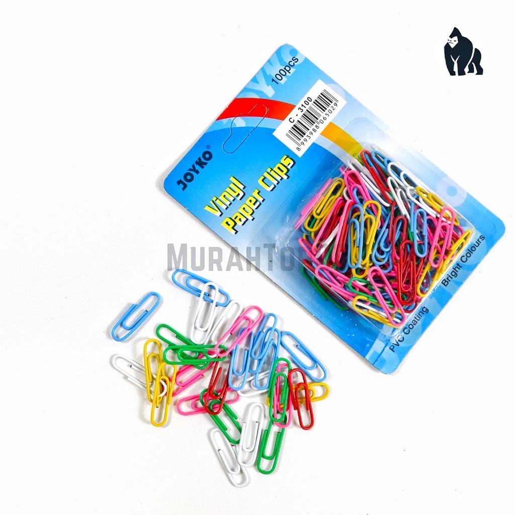 Jual Paper Clip Vinyl Joyko C-3100 / Klip Penjepit Kertas Warna Warni ...