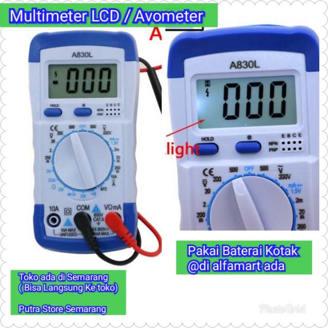 Jual Multimeter LCD Acdc New Warna Putih Avometer Multitester digital ...