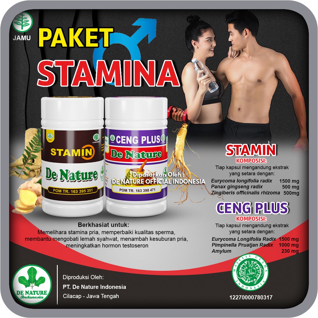 Jual Paket Stamina Pria Ceng Plus + Stamin - DE NATURE Original ...
