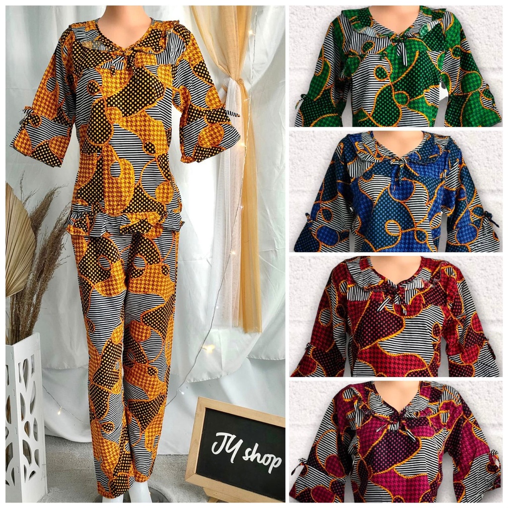 Jual (M-XXL) Batik Bagan Model Lengan Terompet Couple SKU 57901 Ukuran ...