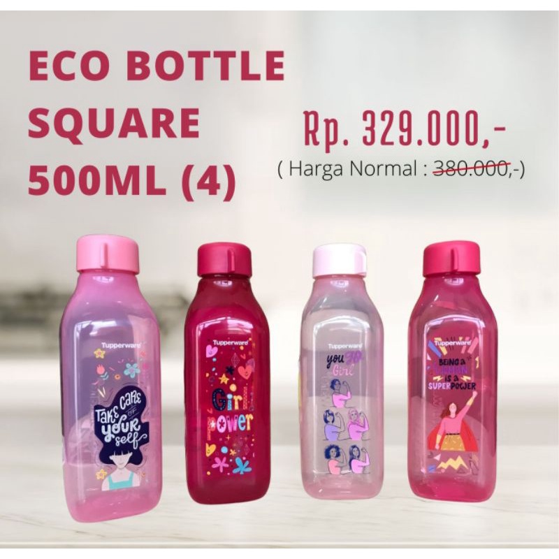 Jual ECO Bottle Square 500ml (4 botol) | Shopee Indonesia