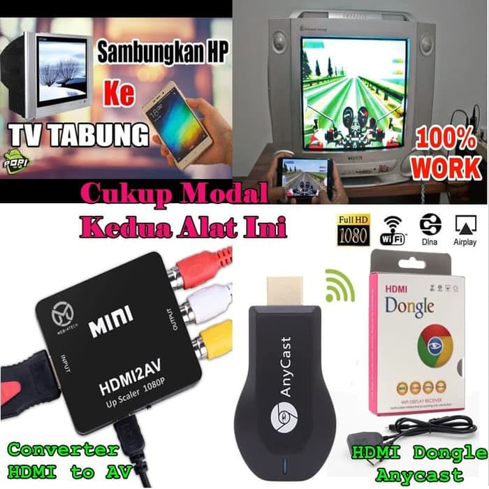 Jual Paket Anycast Dongle Dari Hp ke TV Tabung | Shopee Indonesia