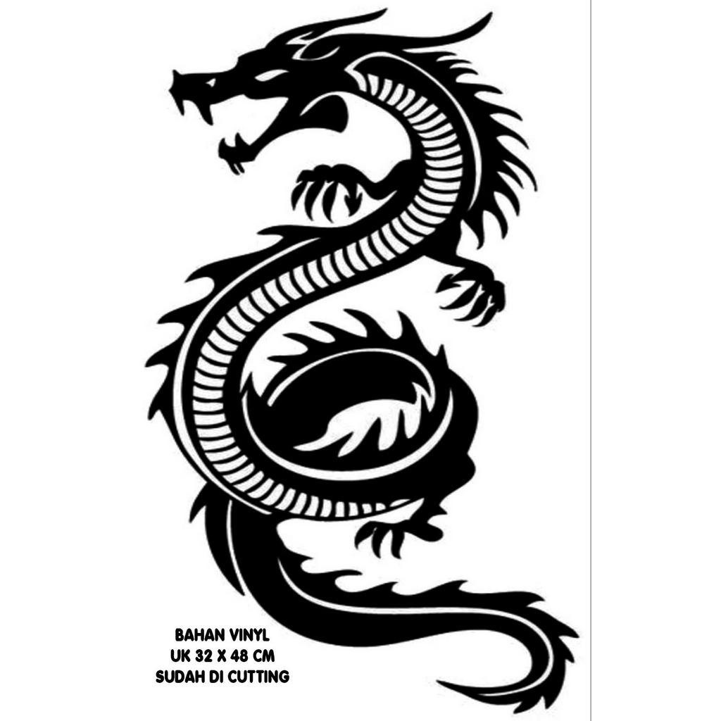 Jual Stiker lembaran bahan vinyl sudah di cutting motiv gambar naga ...