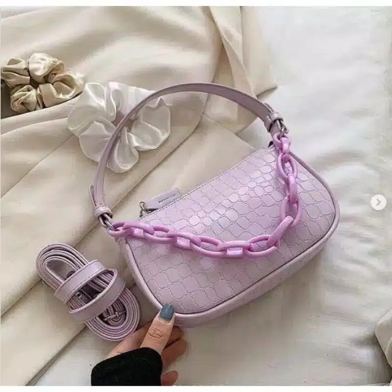 Jual TAS CROCO WANITA TAS Dengan Strap Rantai Tengah ( 2 TALI CRT ...