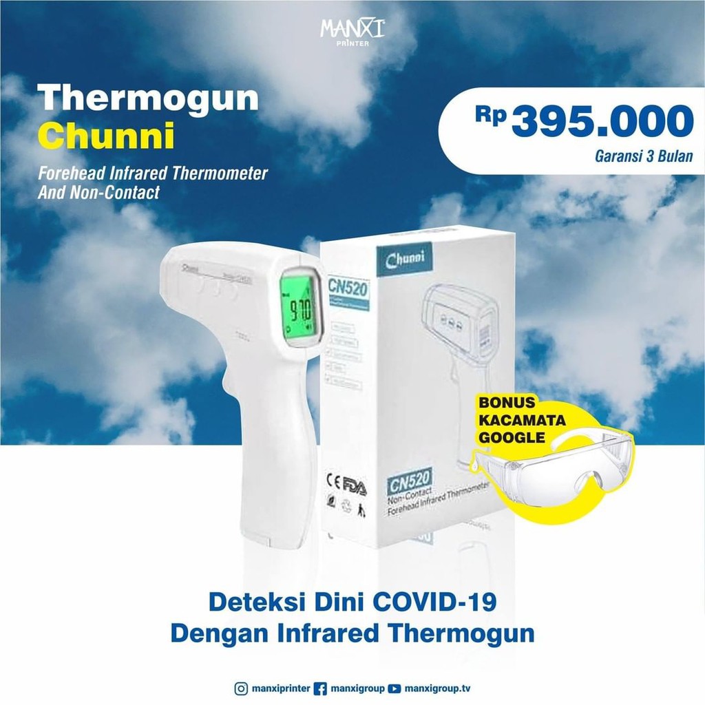 Jual Termometer Chunni CN520 Thermogun Tembak Suhu Badan | Shopee Indonesia