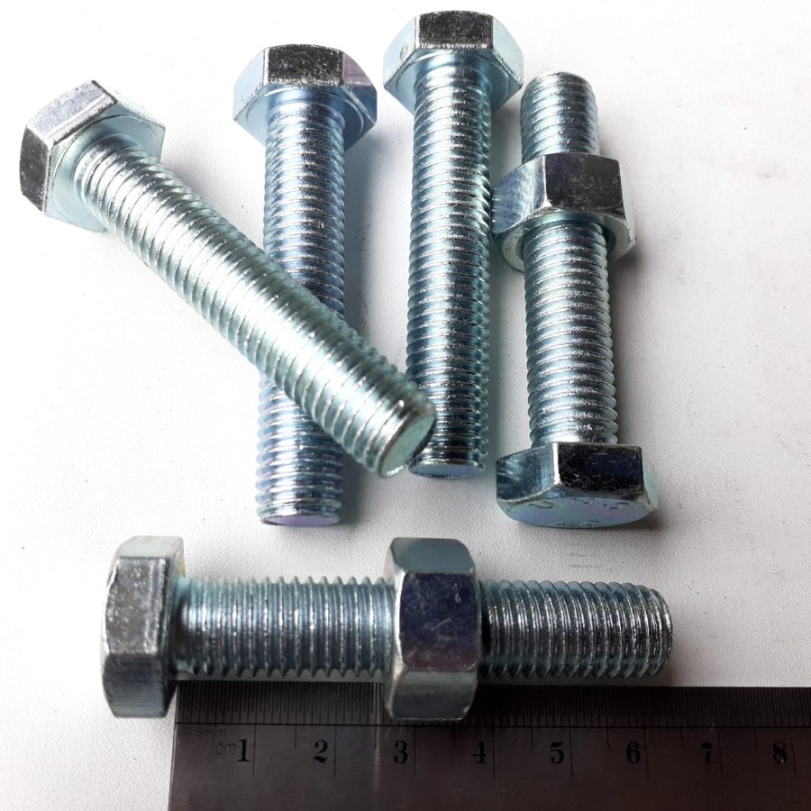 Jual BAUT MUR M12 X 60 PUTIH BMP M12X60 PANJANG 6CM 6 CM KUNCI 19 GALVANIZ GALVANIS | Shopee ...