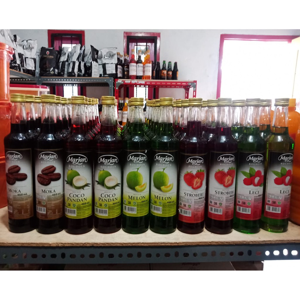 Jual Sirup Marjan Cocopandan/melon/leci/strawberry/moca (460ml) khusus ...
