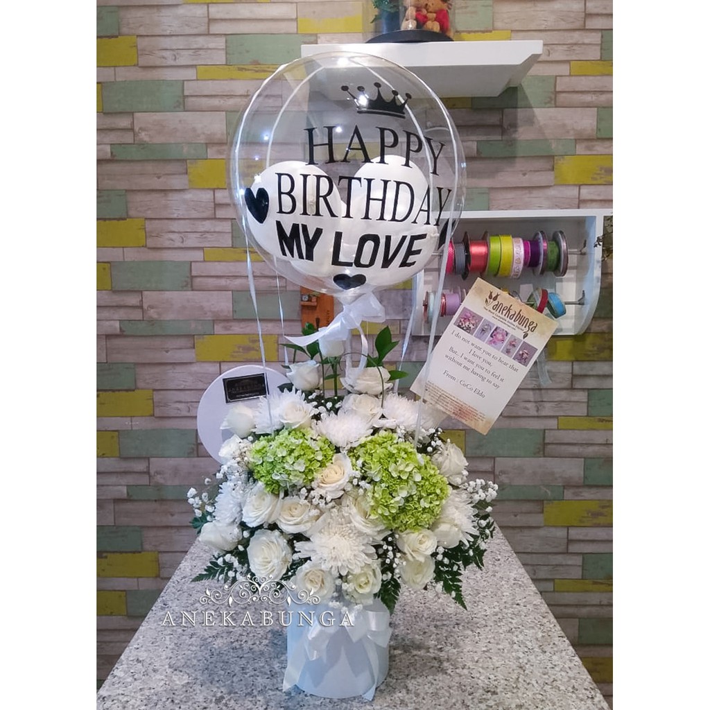 Jual Balon Bunga Asli Ucapan Baloon Fresh Flower Ulang Tahun Wedding ...