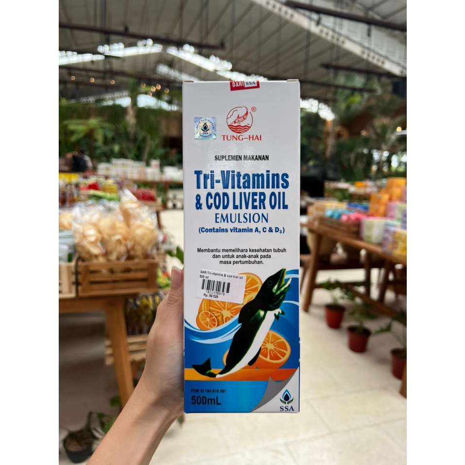 Jual Minyak Ikan TUNGHAI Tri Vitamins & COD Liver Oil Emulsion | Shopee ...