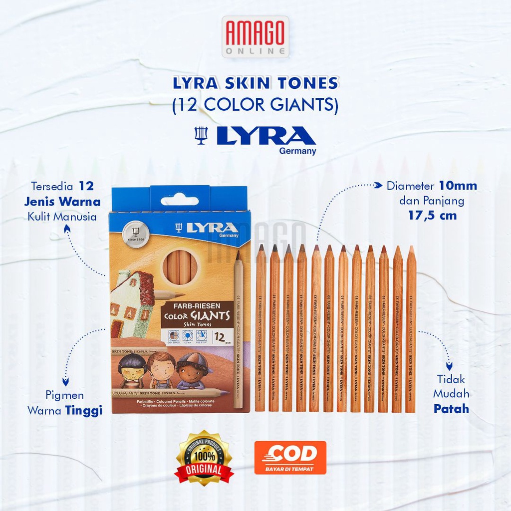 Jual LYRA Giants Pro Natura Skin Tone Set 12pcs Pencils - Pensil Warna ...