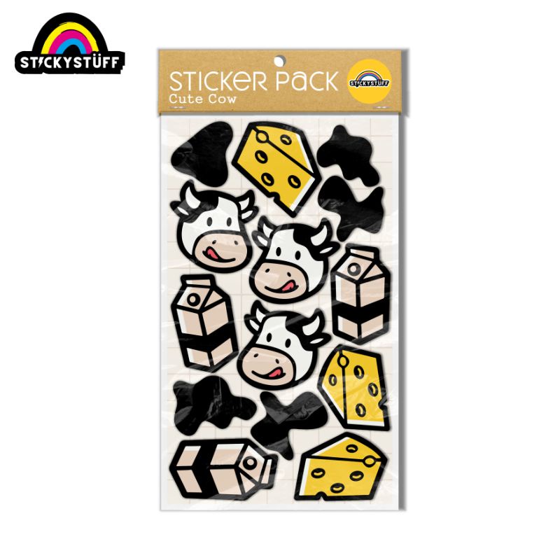 Jual Cute Cow Mini Sticker | Stiker Pack Corak Sapi | Stiker Vinyl ...