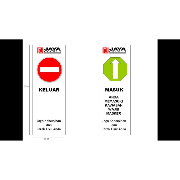 Jual SIGN STICKER MASUK / KELUAR UK 30X40CM STIKER K3 RAMBU | Shopee ...