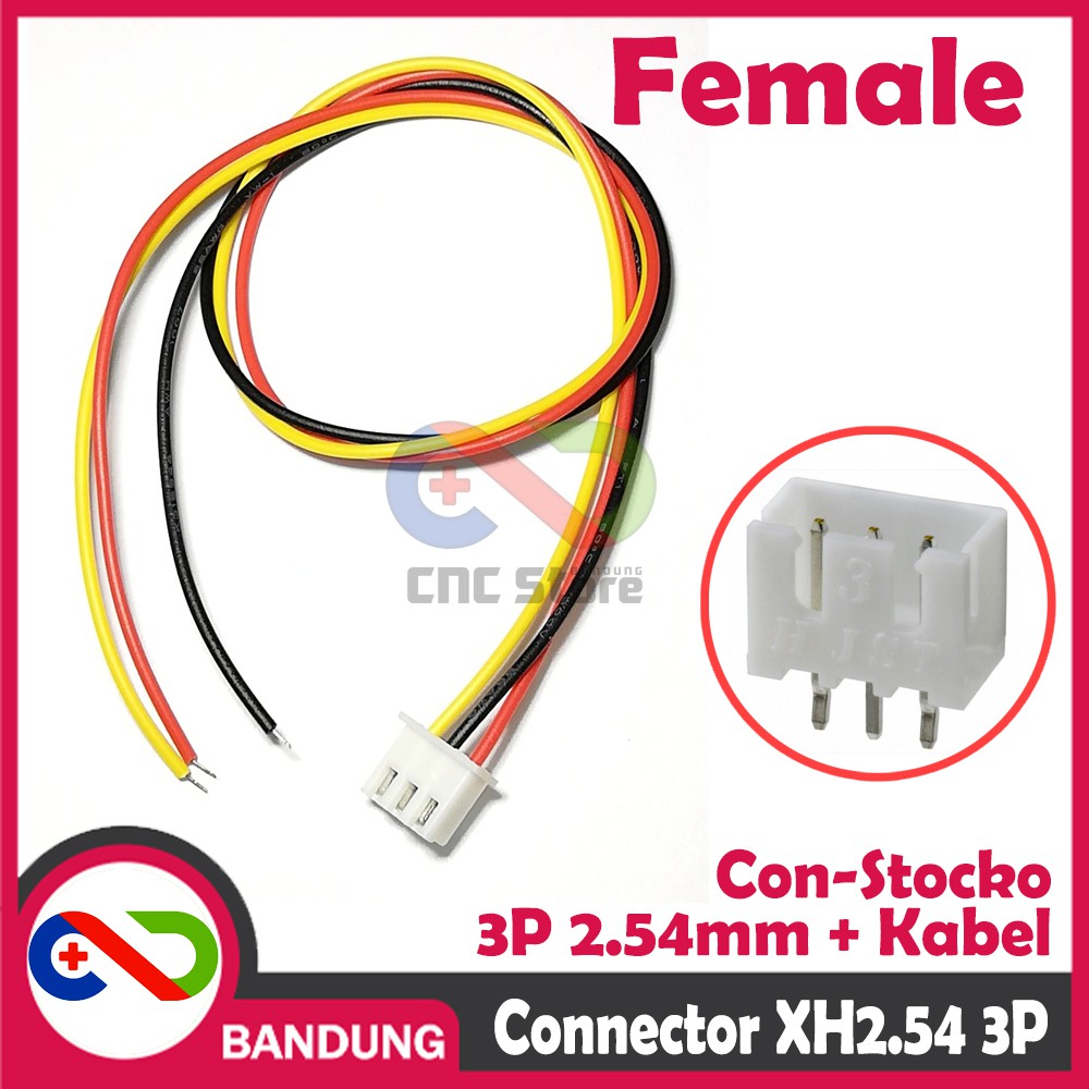 Jual CONNECTOR XH2.54 3P PIN FEMALE 20CM CABLE JST 2.54MM SOCKET CONNECTOR STOCKO | Shopee Indonesia