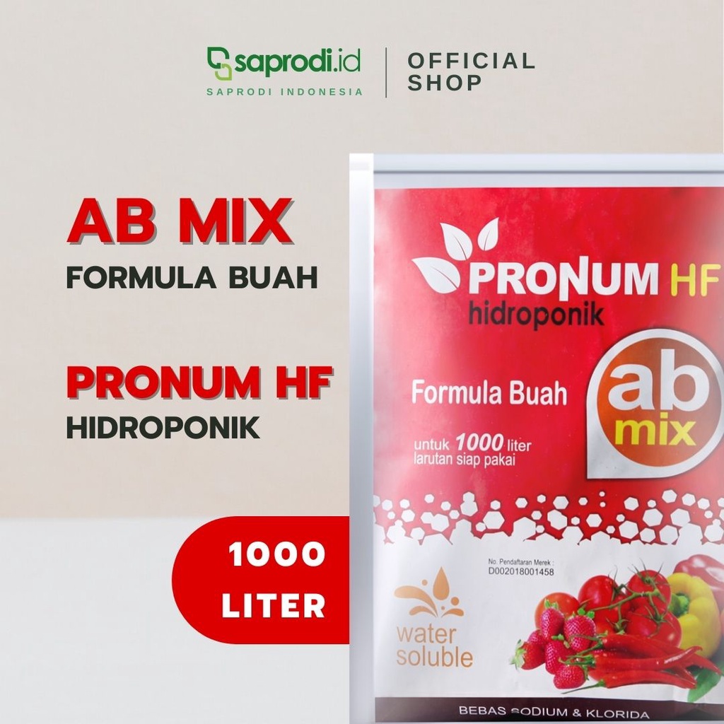 Jual PRONUM HF HIDROPONIK AB MIX Formula Buah - untuk 1000 liter ...