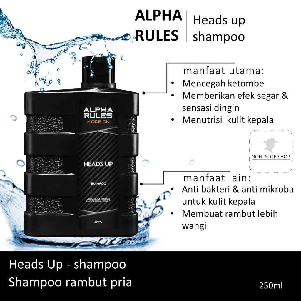 Jual Alpha Rules Alpharules Heads Up - Shampoo 250 ml | Shopee Indonesia