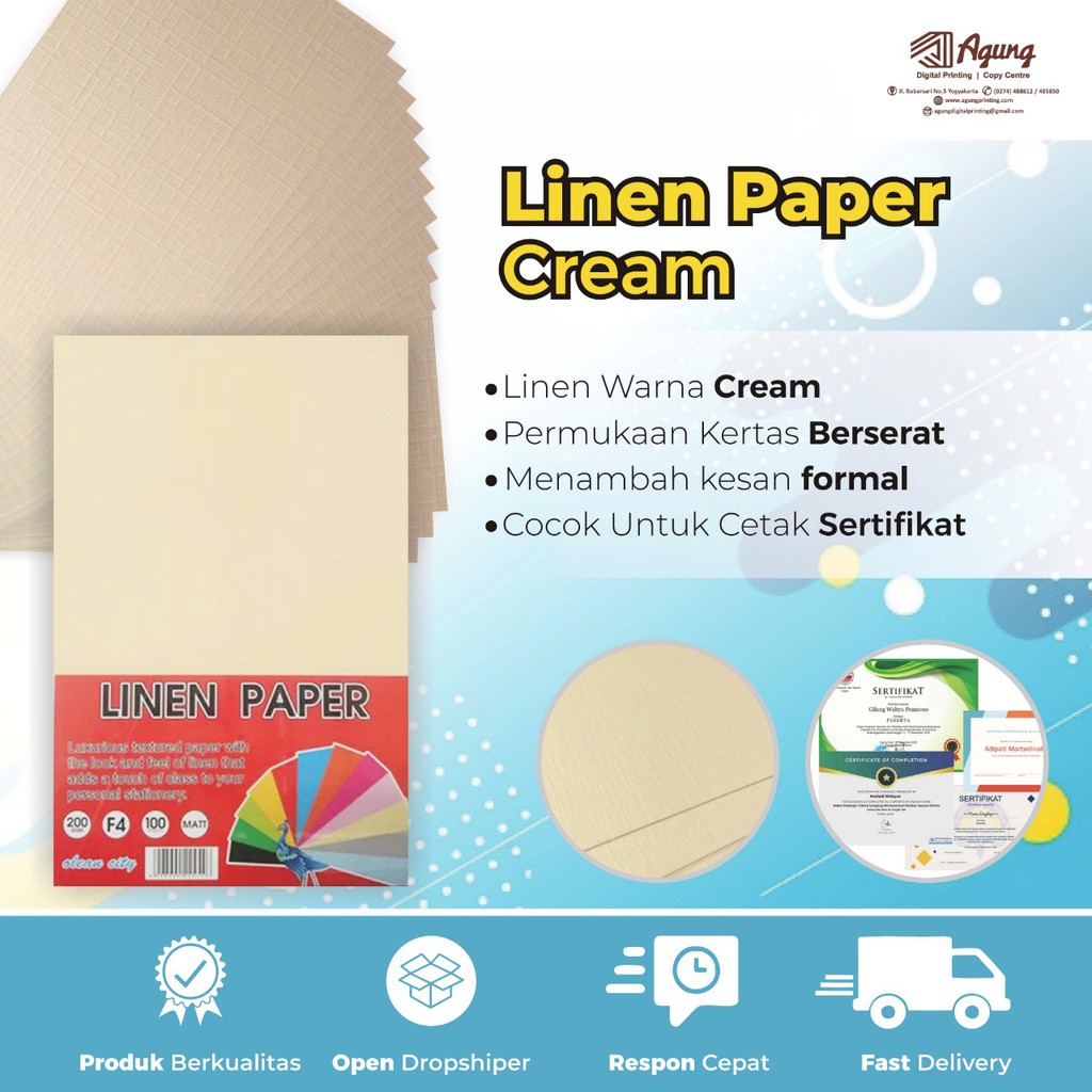 Jual LINEN CREAM (KERTAS BERTEKSTUR) A3 | Shopee Indonesia