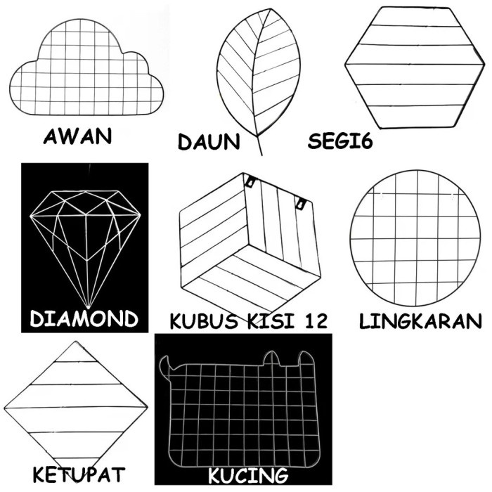 Jual RAM Dinding Dekorasi Hiasan Dinding / Wire Grid Wall Macam Model ...