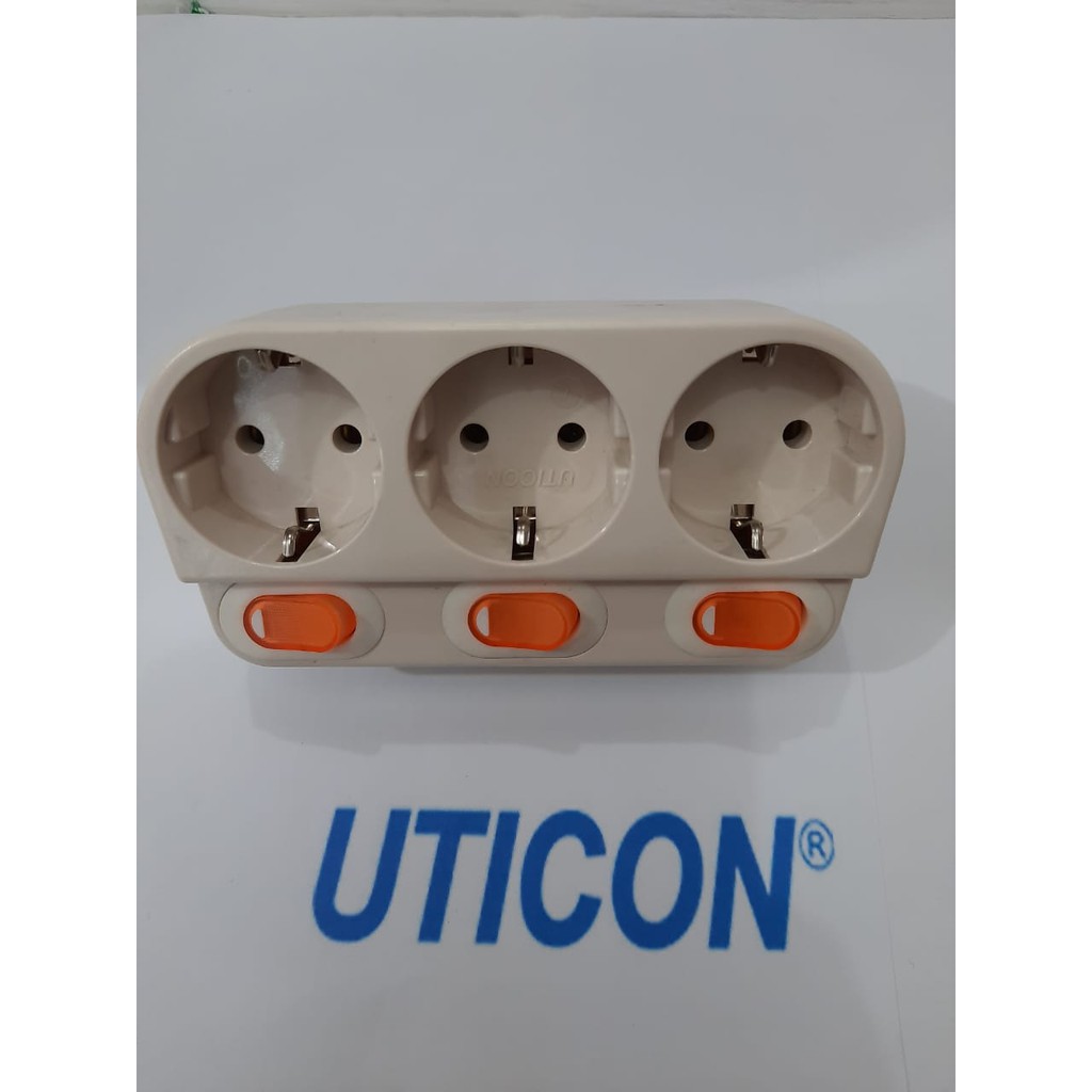 Jual Stop Kontak Arde Uticon 3 Lubang + Saklar On-Off S-138 SW | Shopee ...
