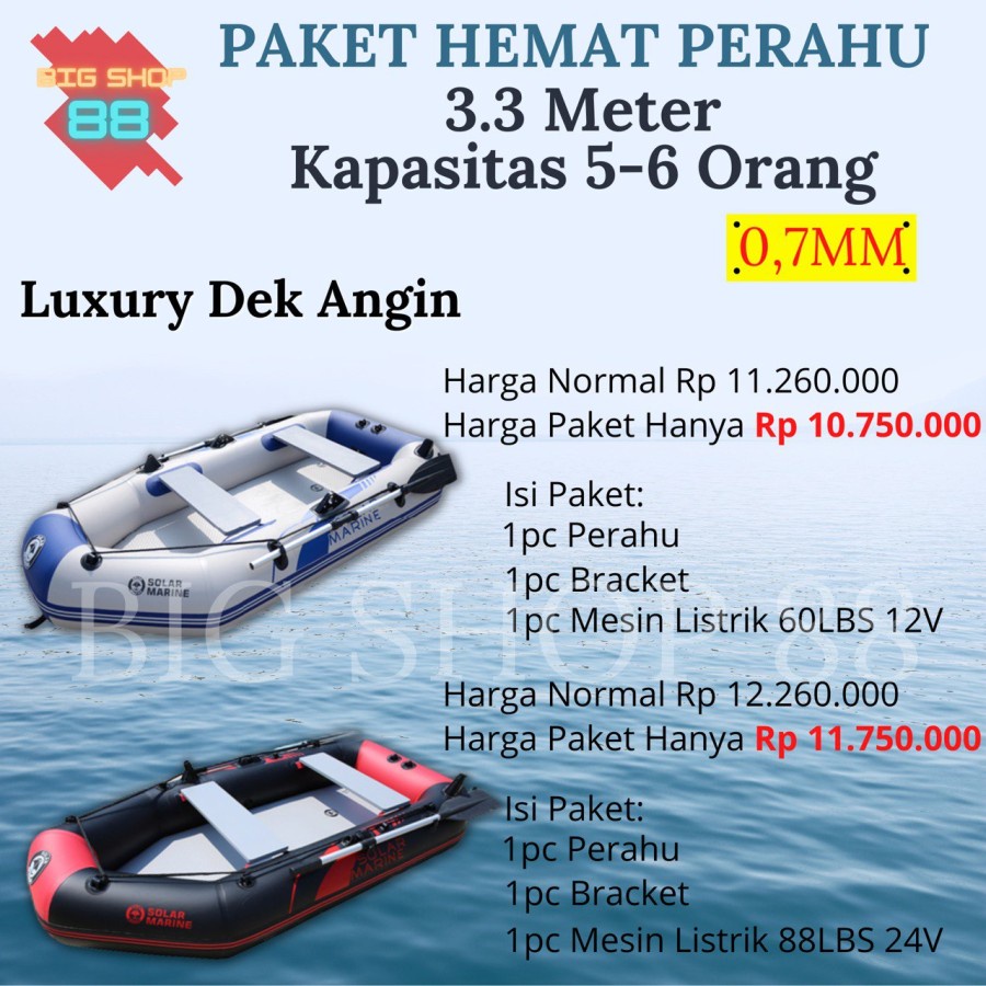 Jual Paket Hemat Perahu Karet PVC Mancing Inflatable Boat Solar Marine ...
