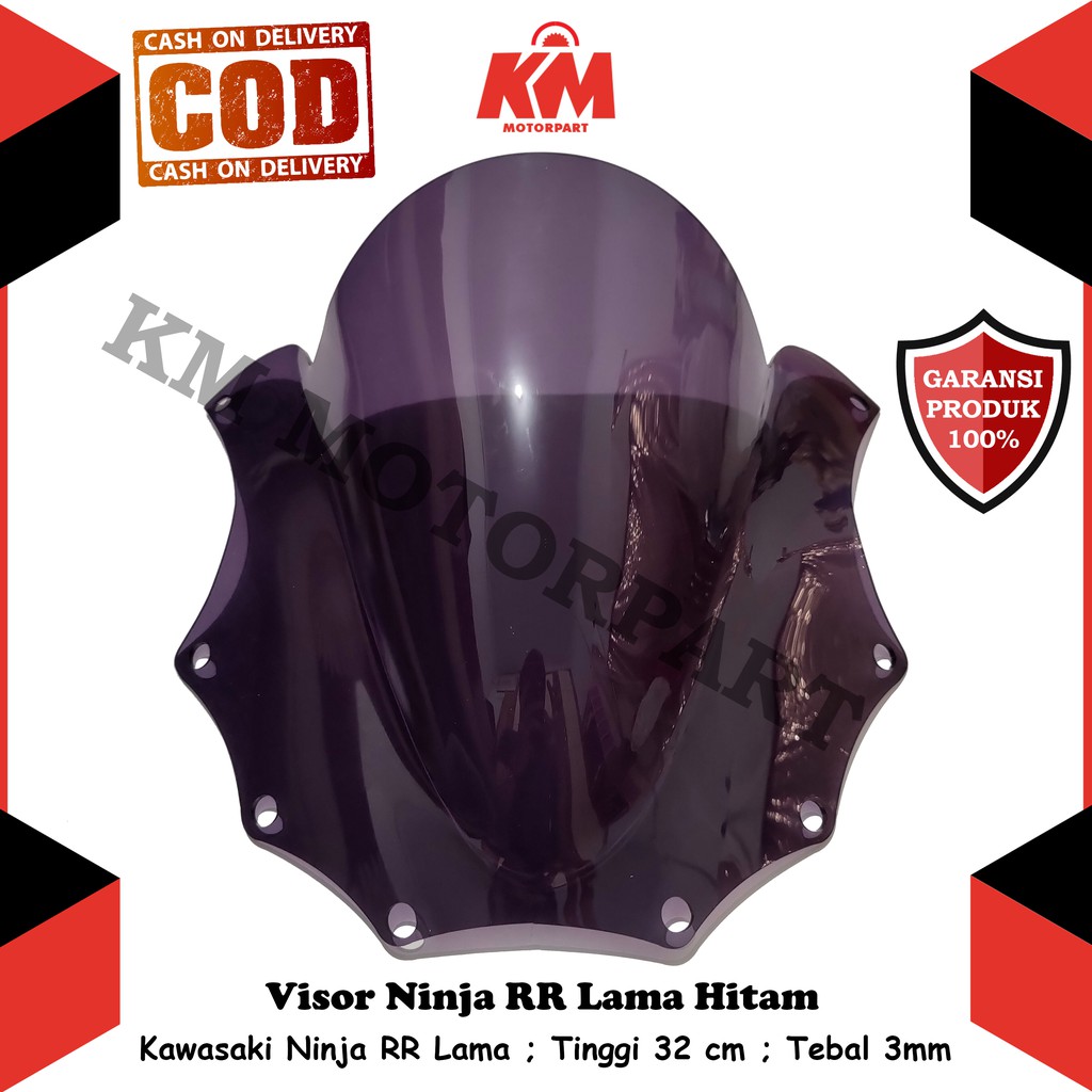 Jual Visor Windshield Ninja RR Lama Old Jenong Hitam dan Bening Tebal ...