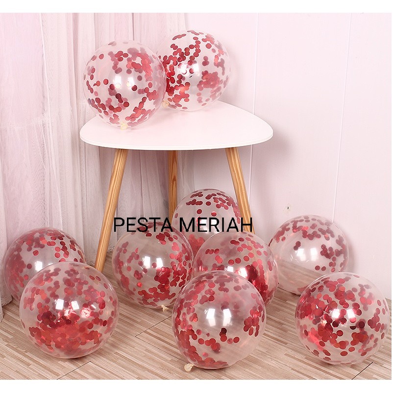 Jual BALON LATEX TRANSPARAN ISI CONFETTI / BALON ISI CONFETTI / BALON ...
