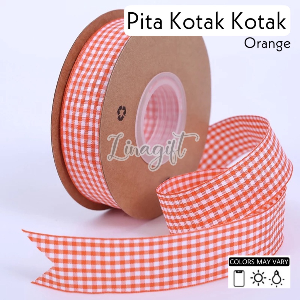 Jual ( 3 Meter ) PLAID RIBBON - PITA KAIN KOTAK KOTAK 0.5 / 1 IN / 1.5 ...