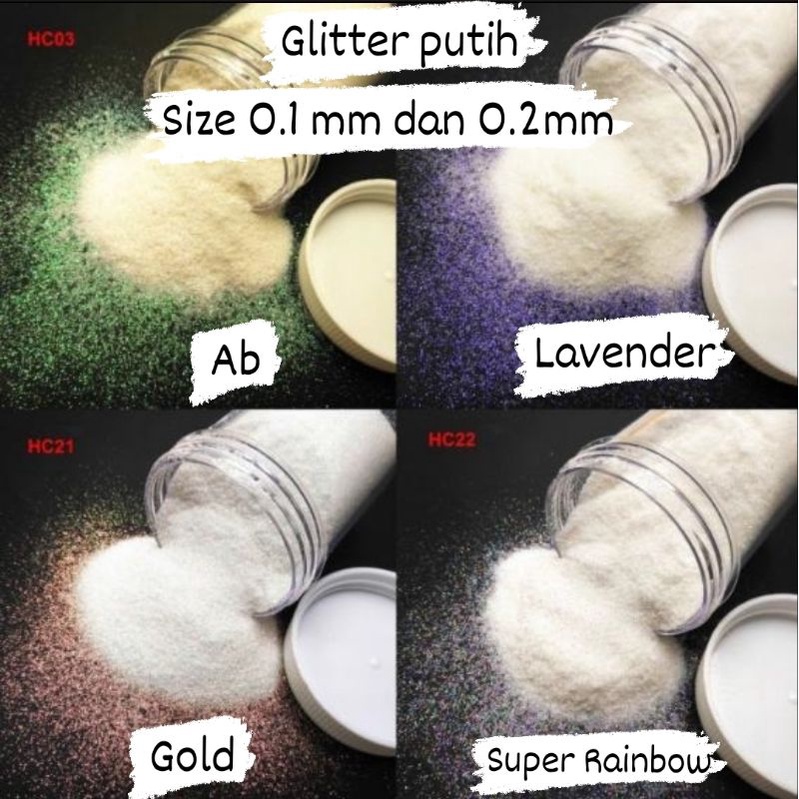 Jual Glitter putih lavender dan super rainbow | Shopee Indonesia