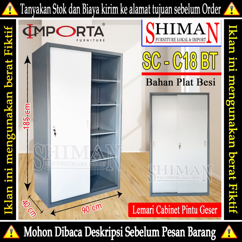 Jual Lemari Cabinet Arsip Full Plat Besi Sliding Door SC C18 BT IMPORTA | Shopee Indonesia