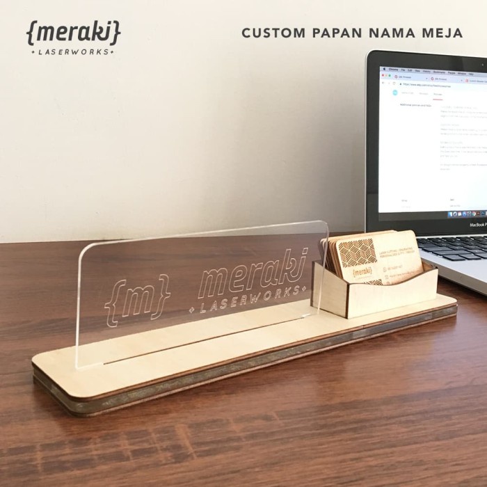Jual Papan Nama Meja Lampu Acrylic LED Tempat Kartu Nama/ Papan Nama ...