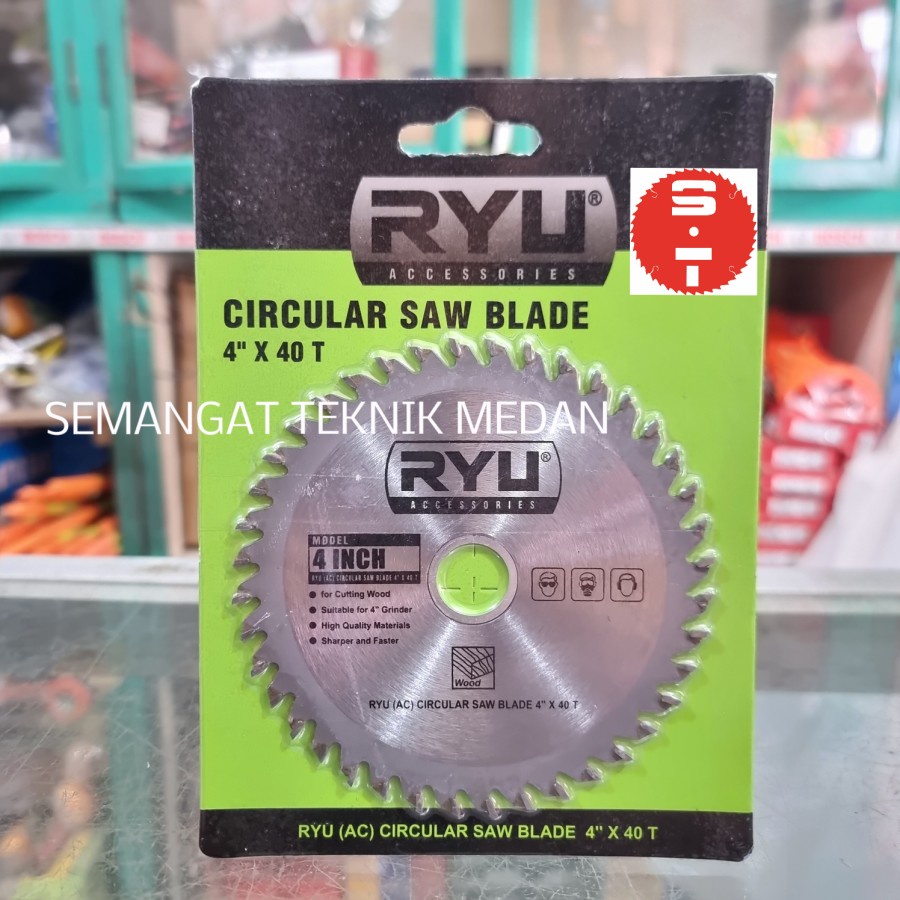 Jual PISAU GERGAJI POTONG KAYU CIRCULAR SAW BLADE 4 x 40T 40 T INCH RYU ...