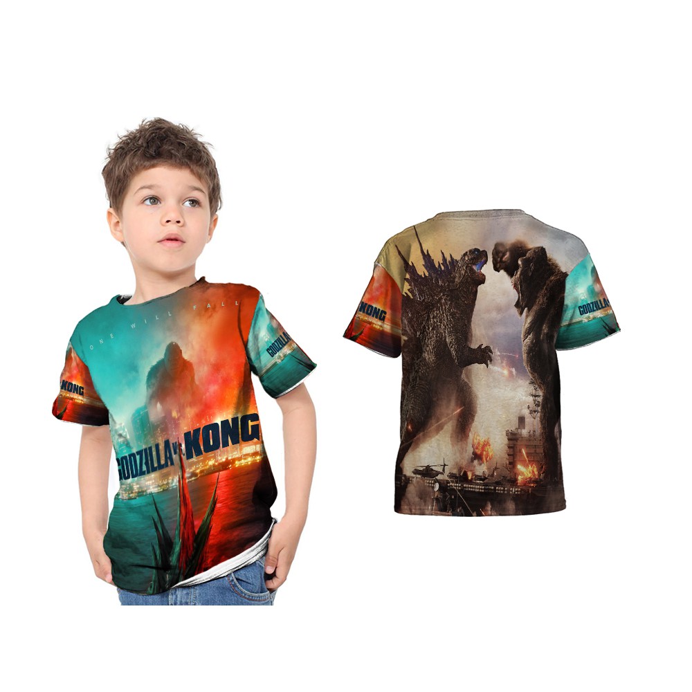 Jual Godzilla Vs Kong Kaos Baju Anak Custom Keren Fullprint art2 ...