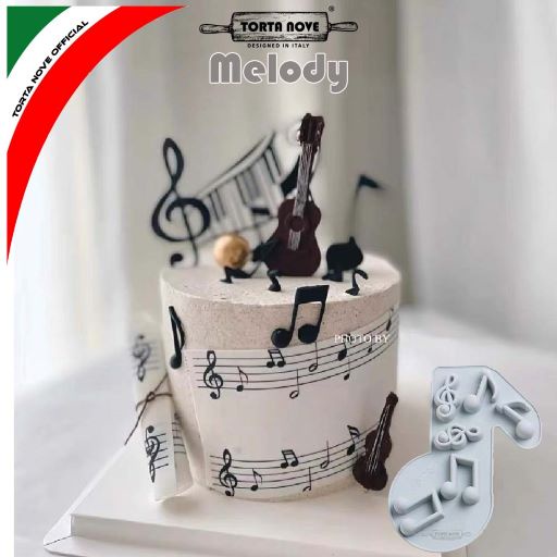 Jual Cetakan silikon motif irama tangga not nada Cetakan Fondant MELODI ...