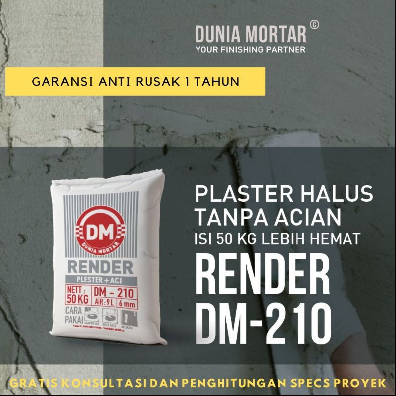 Jual DUNIA MORTAR Render 2in1 Plaster Acian Hebel Tembok Semen Instant ...