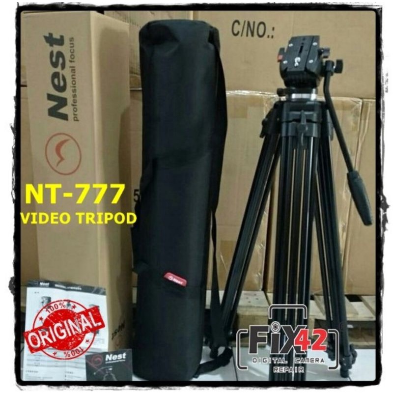 Jual Tripod Video Camcorder NEST NT-777 with Fluid Pan Head Video TripodNEW | Shopee Indonesia