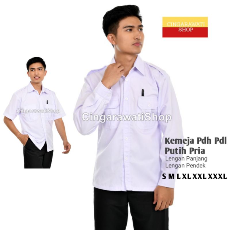 Jual Qs Kemeja Pdl Putih Lengan Panjang Lengan Pendek Baju Pdh Putih Pemda Kemeja Pns Putih