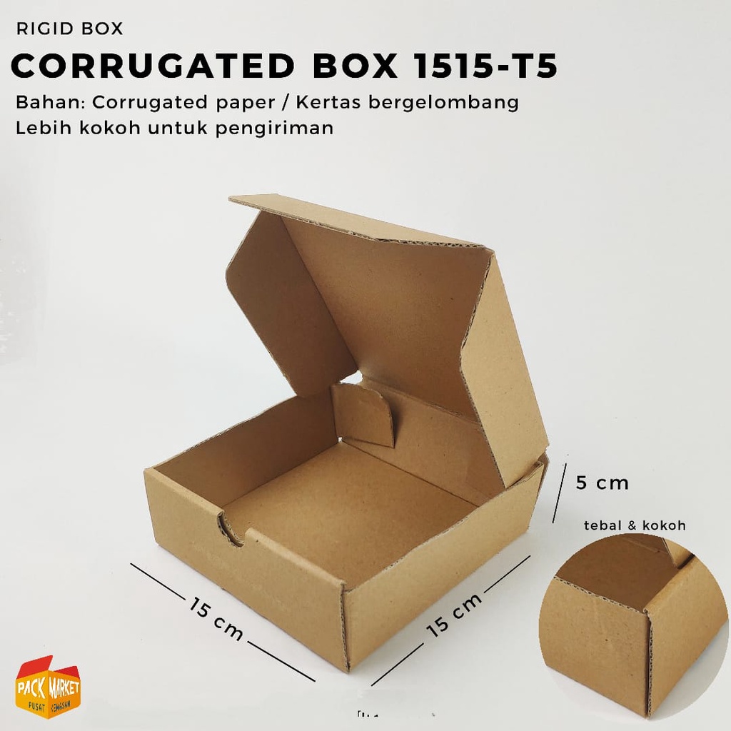 Jual Corrugated Box 15x15-T5 cm (1 pak isi 5pc) / kemasan kado ...