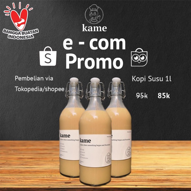 Jual Kopi Susu Simpel Sirup (Gula Biasa) Kame 1 Liter (Satu Liter ...