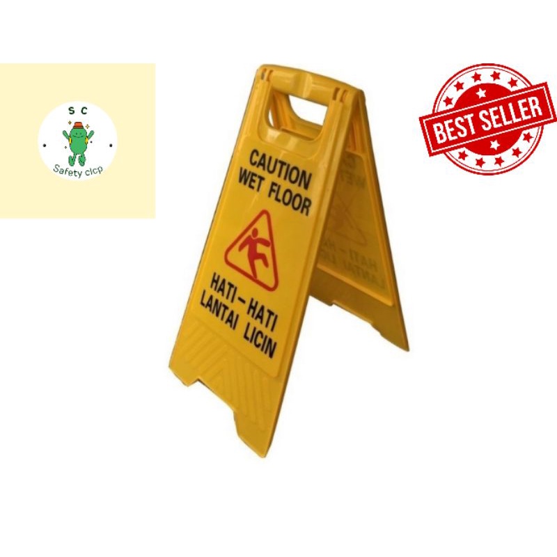 Jual Caution Wet Floor Sign/papan peringatan lantai basah | Shopee ...