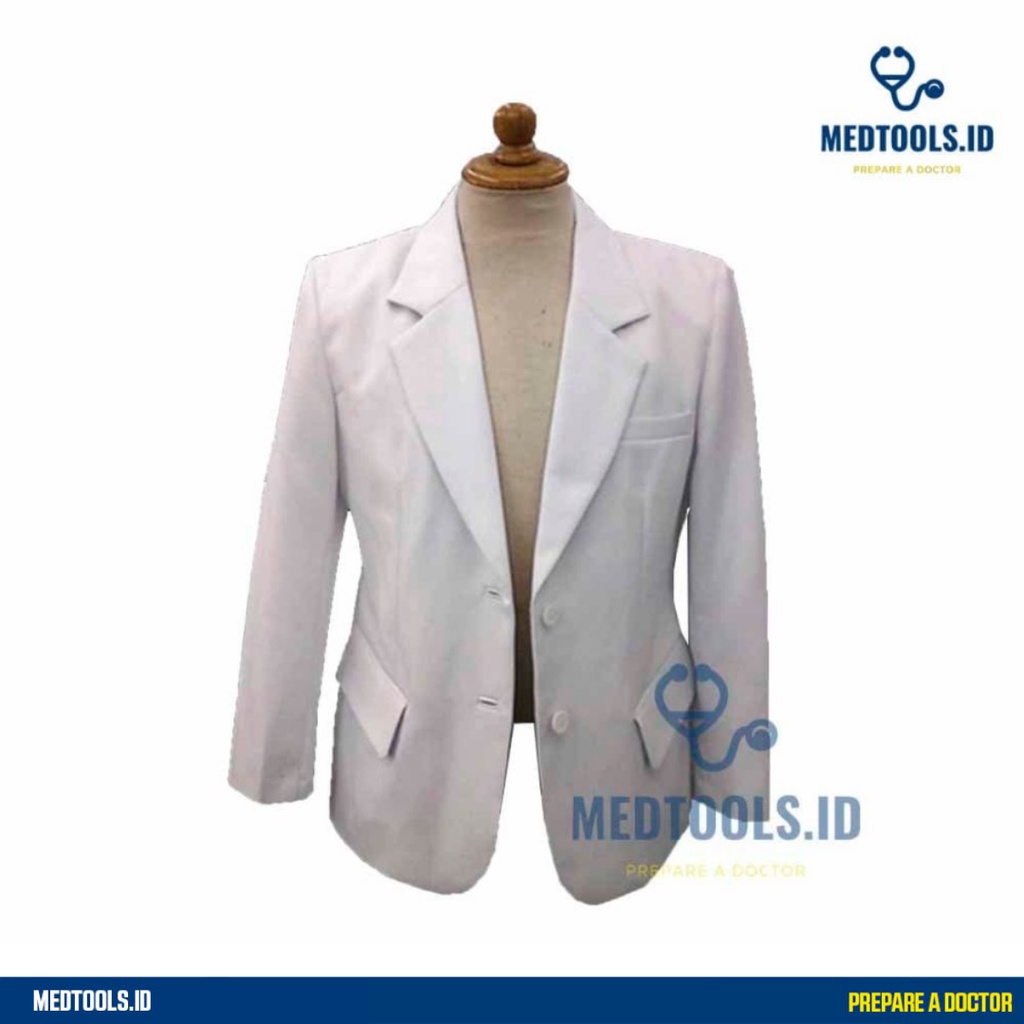 Jual Jas Dokter Wanita Lengan Panjang (Dua Saudara) | Shopee Indonesia