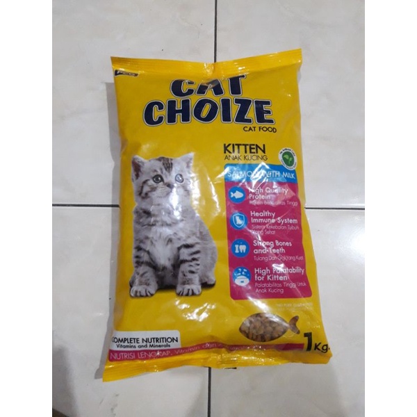 Jual makanan/pakan kucing/cat food cat choize kitten salmon 1kg ...