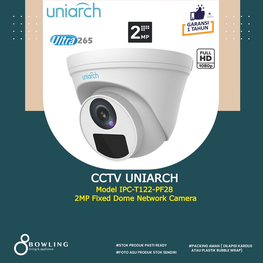 Jual CCTV UNIARCH IPC T112 PF28 2MP Ip Camera Fixed Dome Network Cam | Shopee Indonesia