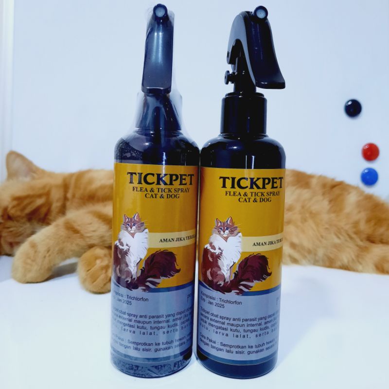 Jual TICKPET obat kutu spray kucing dan anjing 250 ml | Shopee Indonesia