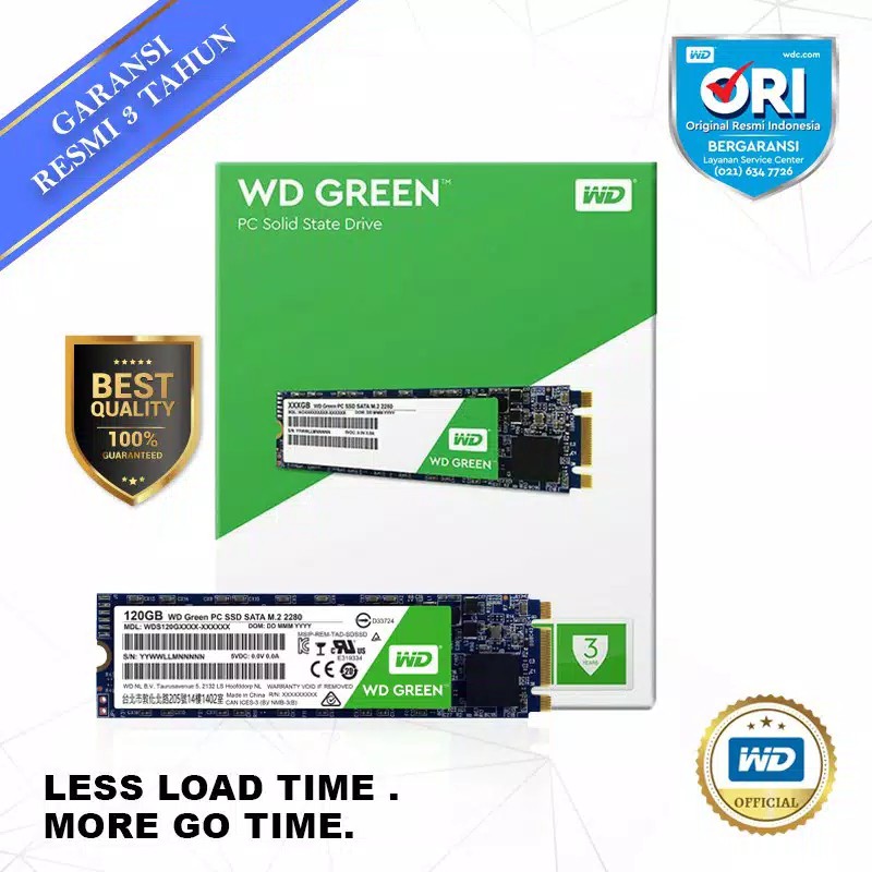 Jual SSD WD Green M.2 2280 120GB - WDC Green M2 120 GB Sata 3 | Shopee ...